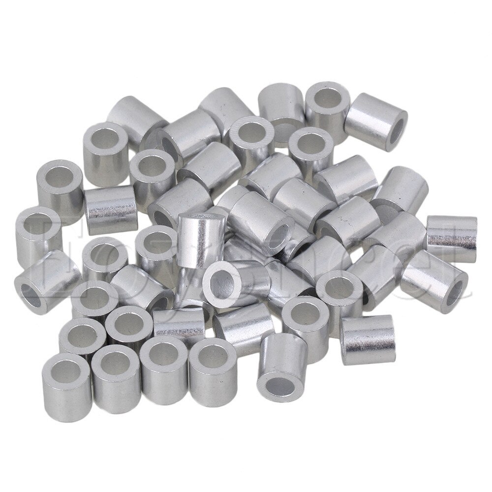 50pcs M4 Round Holes Ferrules Wire Rope Aluminum C... – Vicedeal