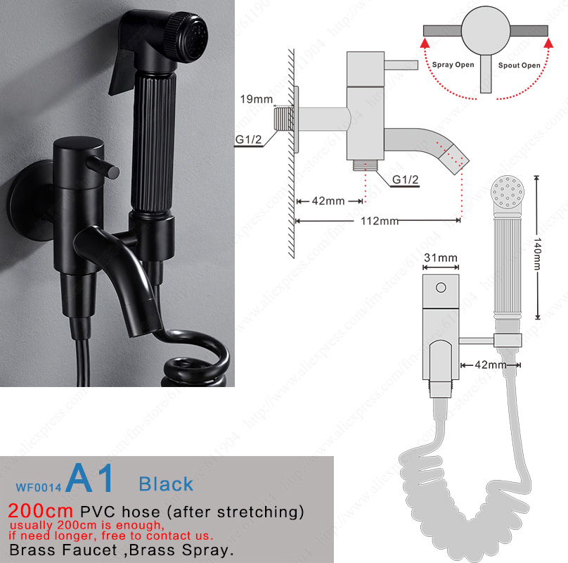 Bathroom Bidet Tap Toilet Shattaf Set Spray Gun Br... – Grandado