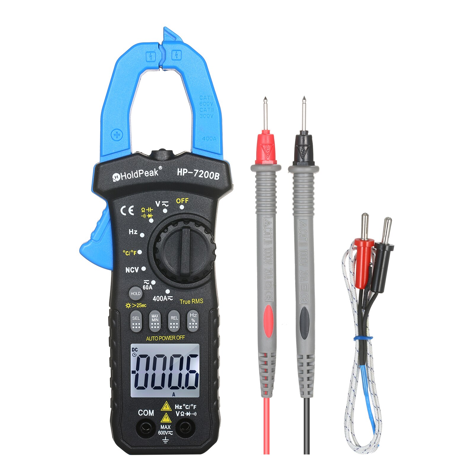 Holdpeak ncv clamp meter 6000 counts digital multi... – Grandado