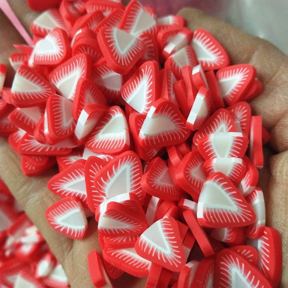 20g/lot 1cm Sliced Strawberry Polymer Clay for DIY... – Vicedeal