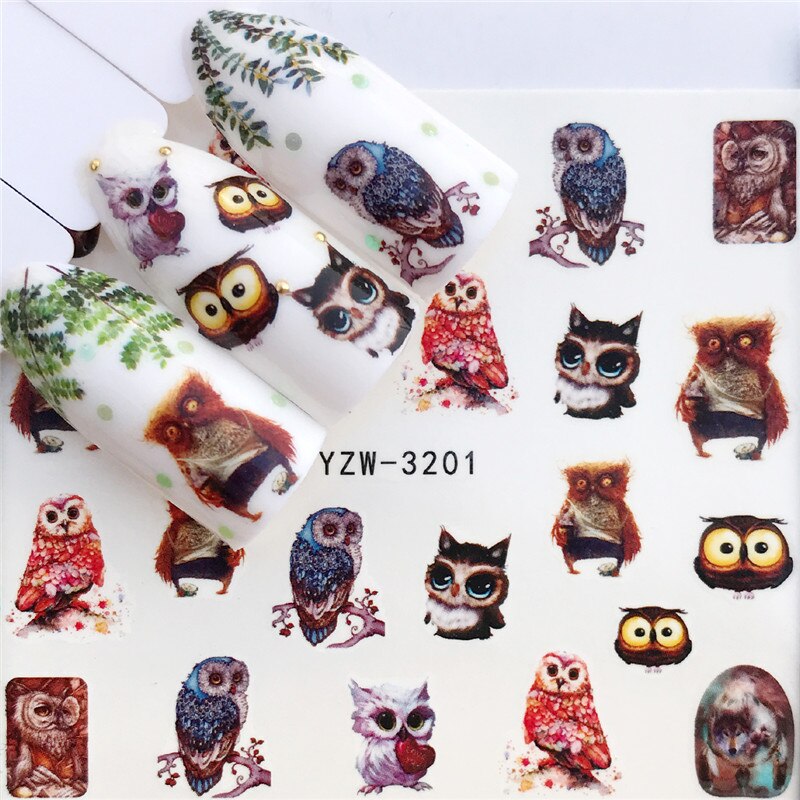 Stickers for Nails DIY Lovely Bird Owl Animal Wate... – Vicedeal