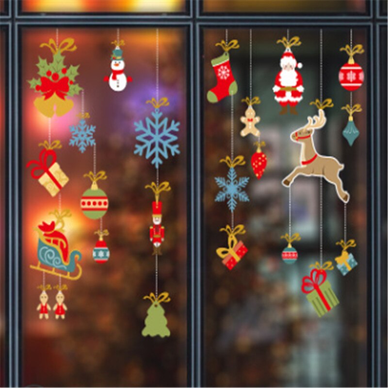 Christmas Window Wall Stickers Santa Tree Snowman ... – Grandado
