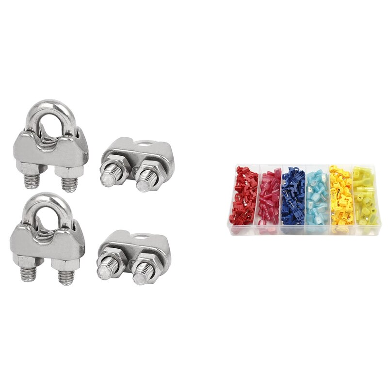 4Pcs M6 1/4 Inch 304 Rvs U-vorm Wire Rope Clips &a... – Grandado