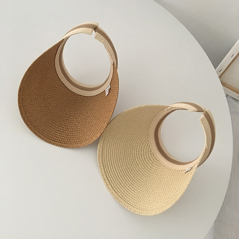 Woman's Sun Hats Hand Made Straw Visor Caps Parent... – Grandado