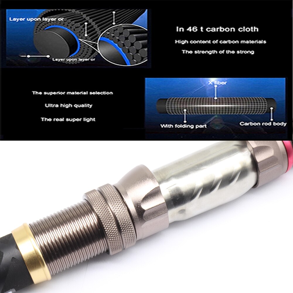 Carbon Fiber Telescopic Fishing Rod Portable Spinn... – Grandado