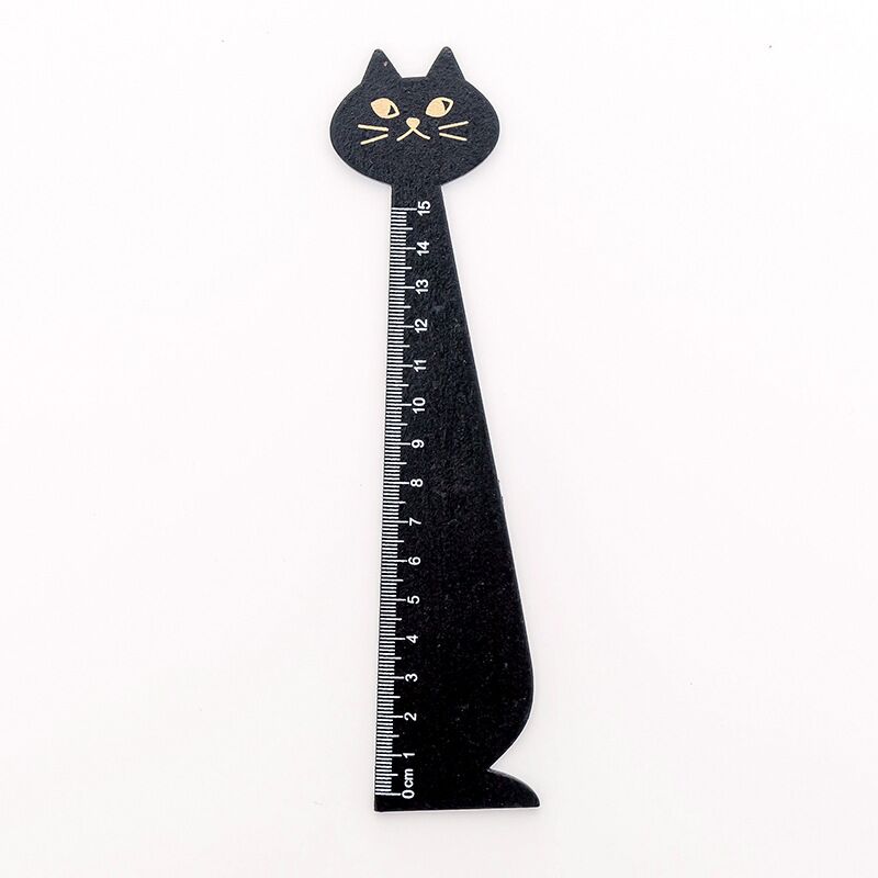 MINKYS Cute Black Cat Wood Straight Ruler Cartoon ... – Grandado