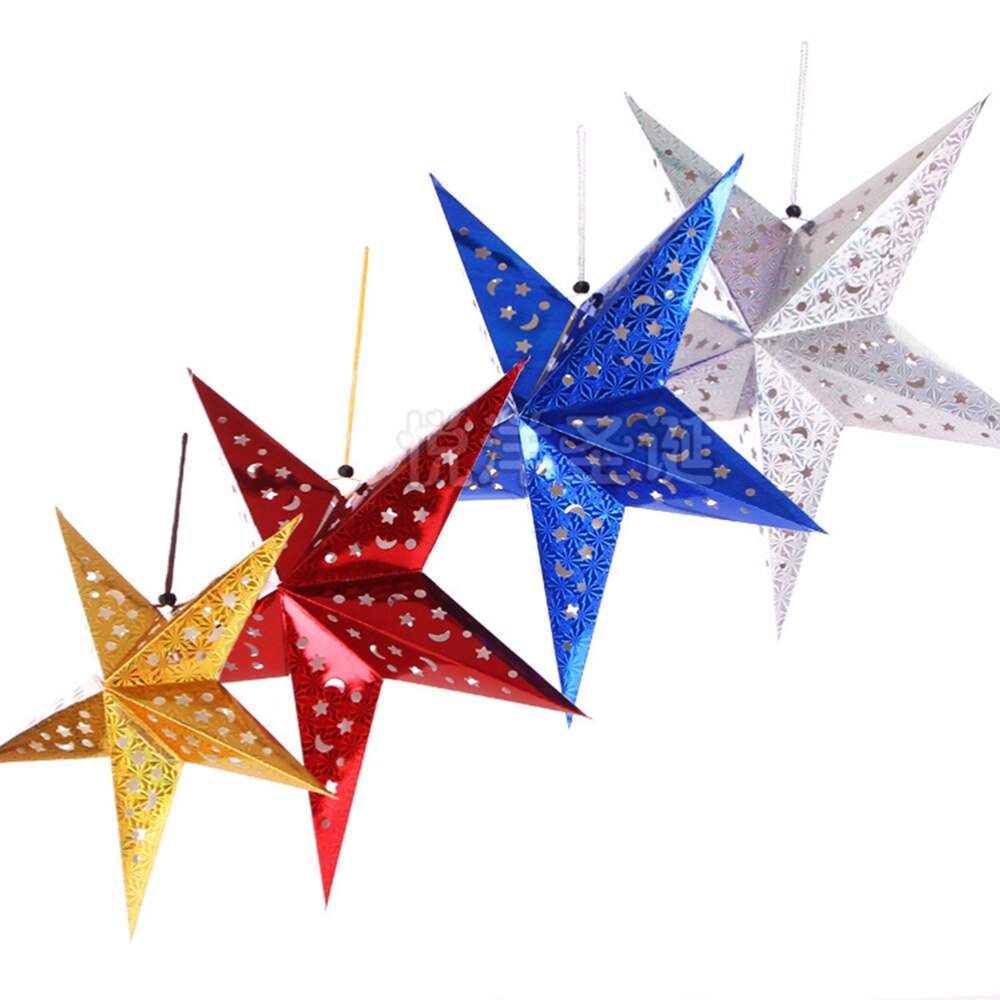 5PCS 30CM Hanging Star Paper Star Light Pentagram ... – Grandado