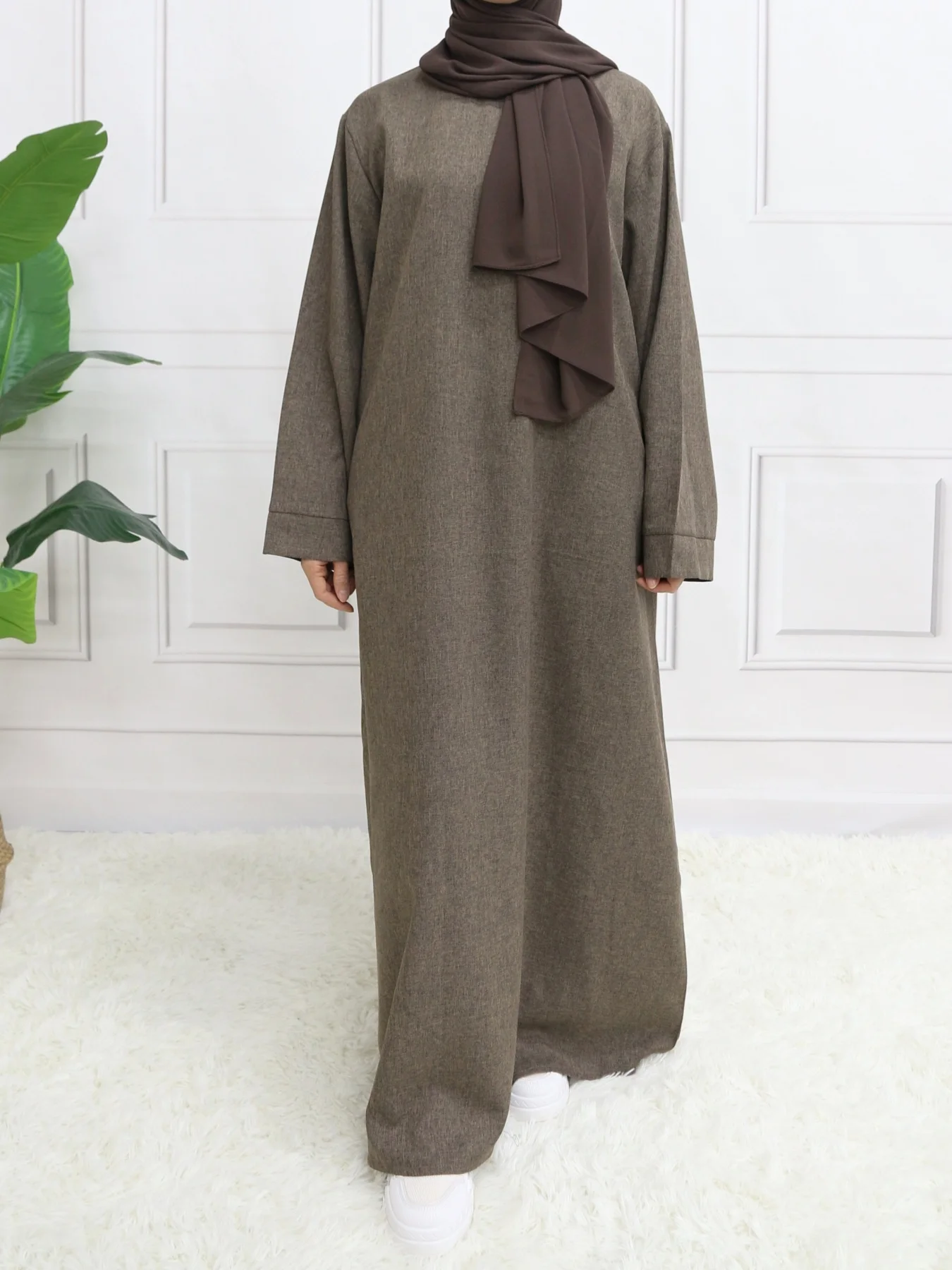 Modest Closed Plain Long Sleeve Abaya Without Hija... – Grandado