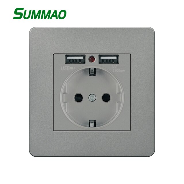 Eu standard stikkontakt med usb-bærer 16a veggadap... – Grandado