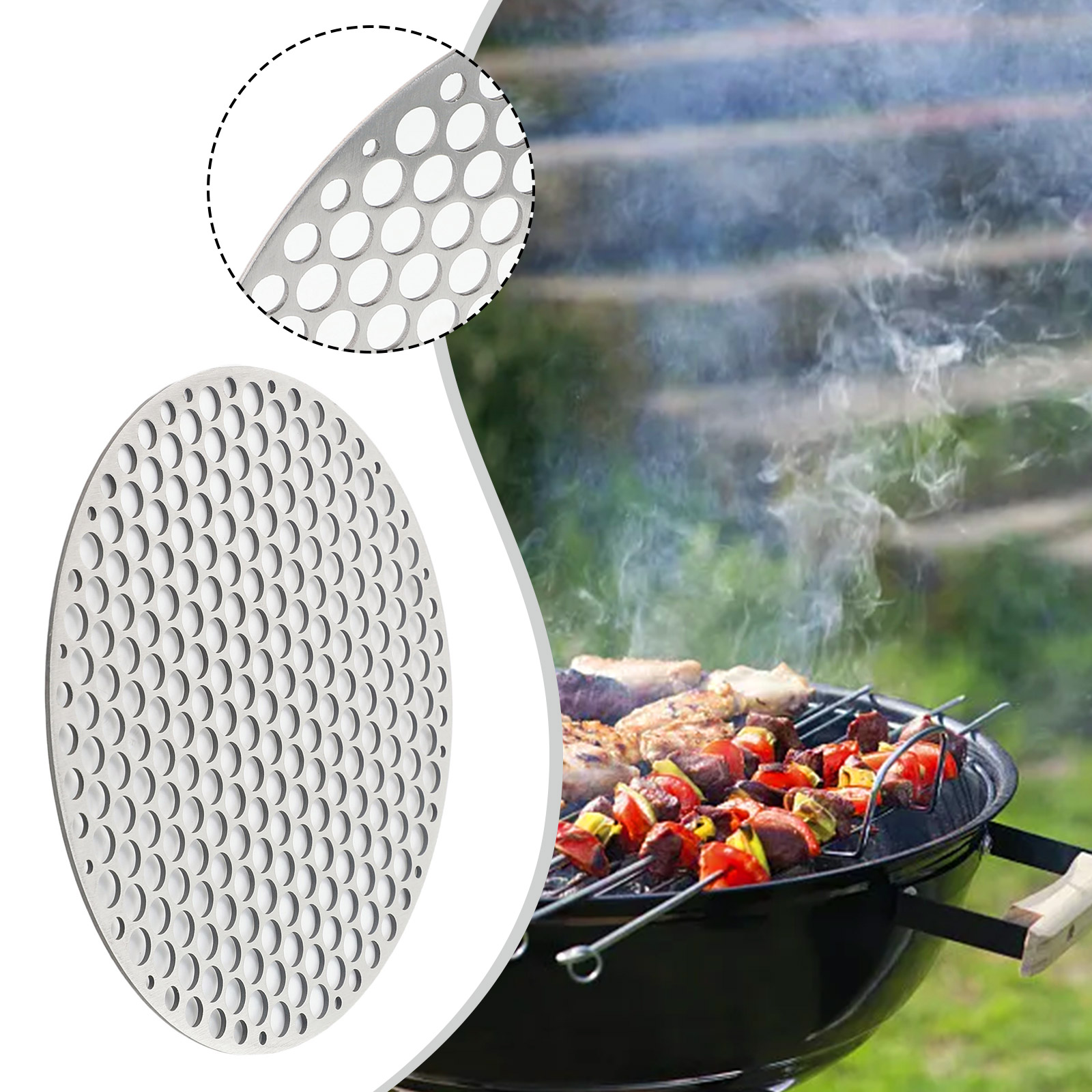 Rund grill grillnet riste gitter rund rist dampnet... – Vicedeal