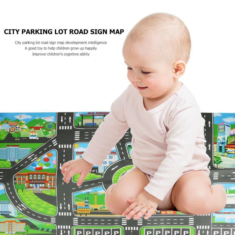 83x58cm City Parking Lot Roadmap Map Road Signs Mo... – Grandado