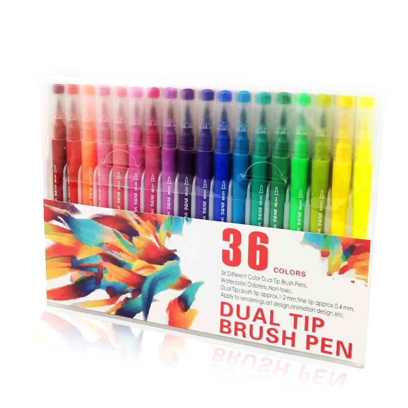Dual Tip Art Markers 12/24/36 Colors Calligraphy W... – Vicedeal