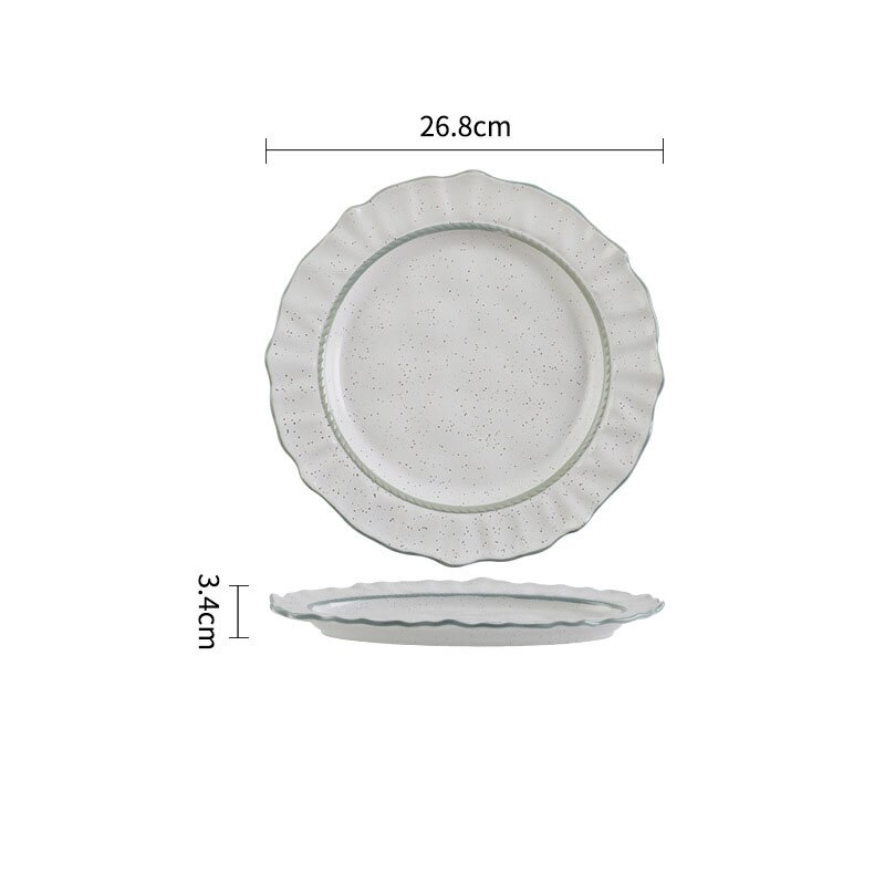 European Ceramic Plate Set Hand Stroke Corrugated ... – Grandado