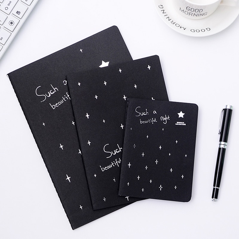 Notebook Black Inner Page Diary Stitching Binding ... – Vicedeal