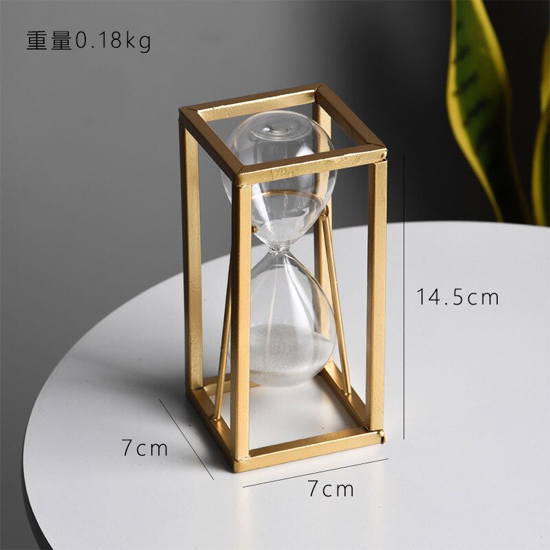 Hourglass clock ornaments Nordic luxury golden hou... – Grandado
