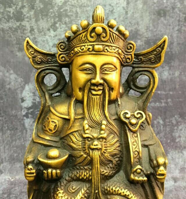Chinese Pure Brass God Van Rijkdom Standbeeld Orna... – Vicedeal