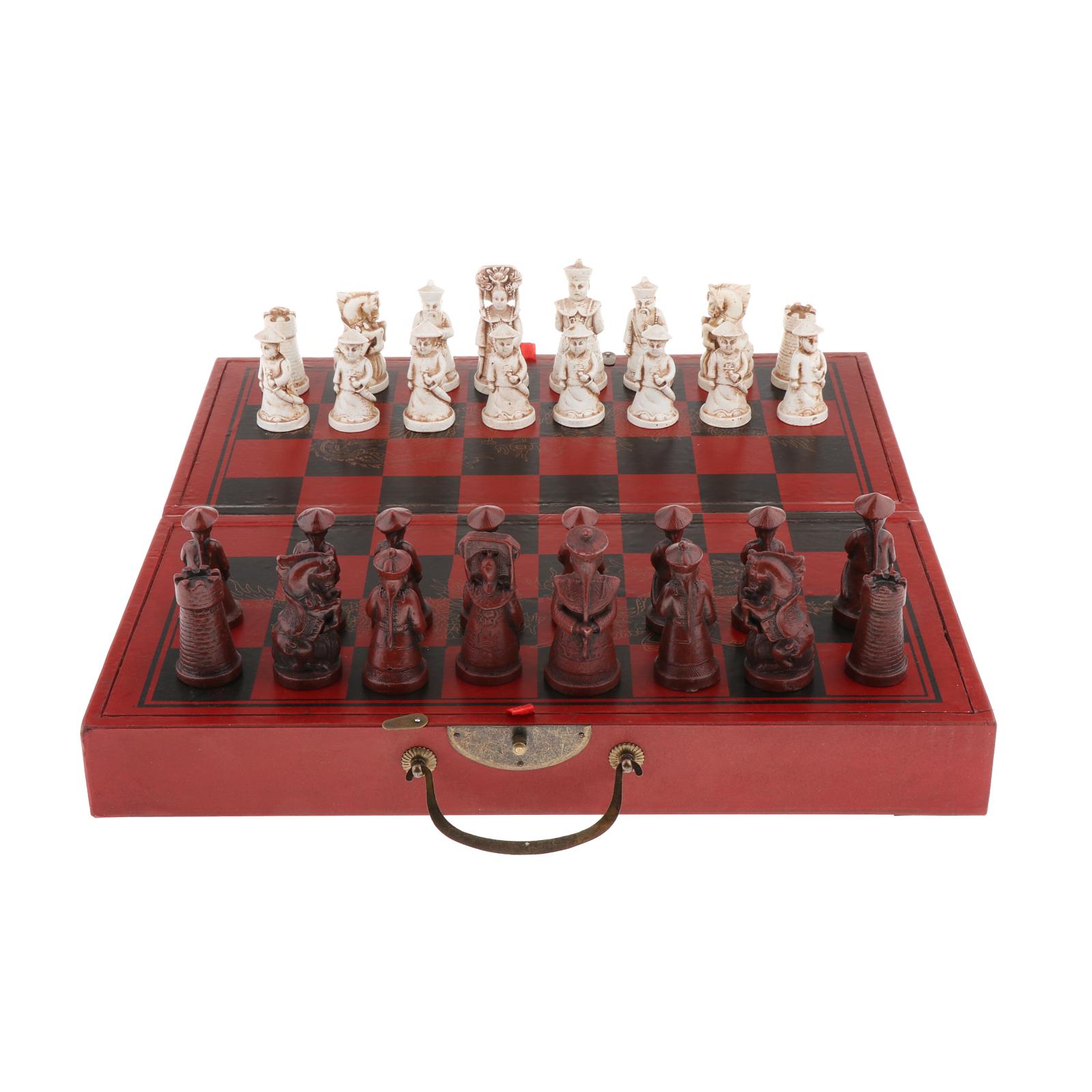 Chess Set Wood Chessboard 32 Chess Soldier Chess G... – Grandado