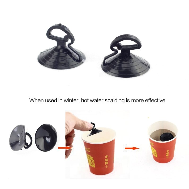 10x Black Zuignap Sucker Rubber PVC Zuignap Haak Z... – Grandado