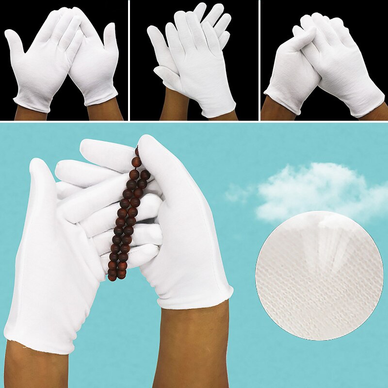 Reusable White Cotton Work Gloves Handling Film SP... – Grandado