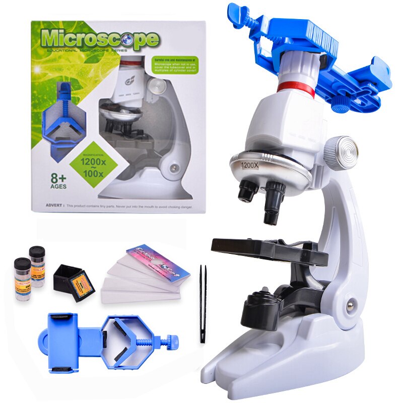 Microscope Kit Lab LED 100X-400X-1200X Home School... – Grandado