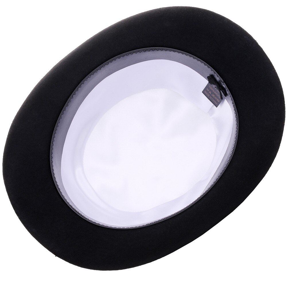 CRUOXIBB 100% Wool Felt Bowler Derby Hat Black Ste... – Vicedeal