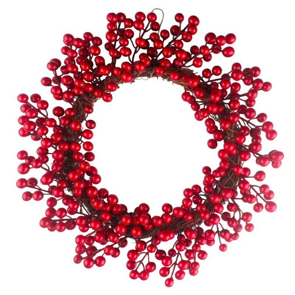 30/35/40cm Red Berries Christmas Wreath Red Wreath... – Grandado