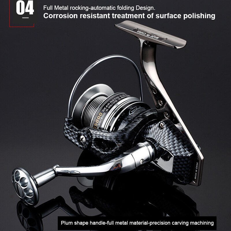 Big Metal Fishing Reel 12 1BB Strong Drag Spinning... – Grandado