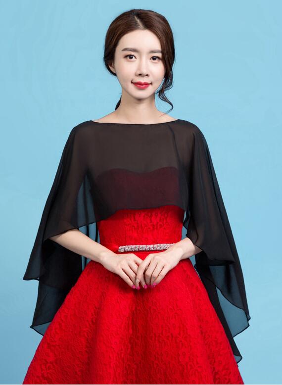 Chiffon Soft Black Women Wraps Sheer Summer Formal... – Vicedeal