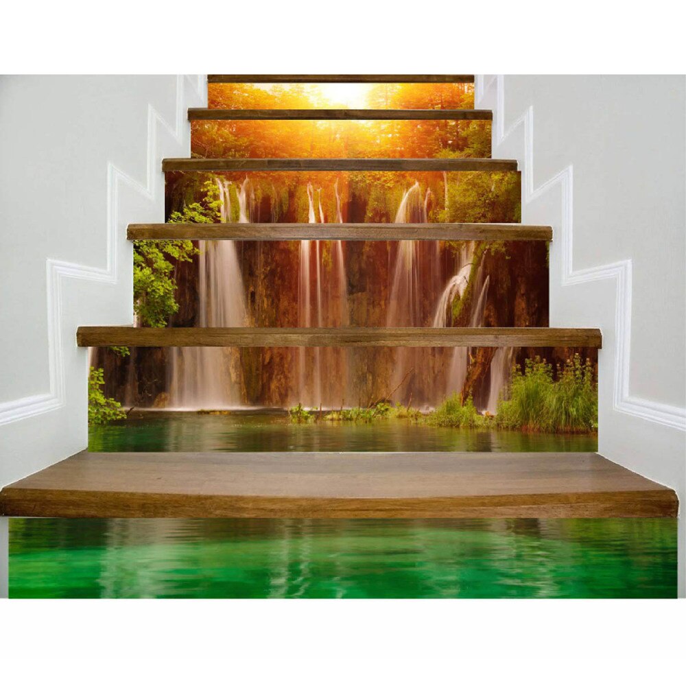 Waterfall 3D Decorative Stairs Stickers Self-adhes... – Grandado