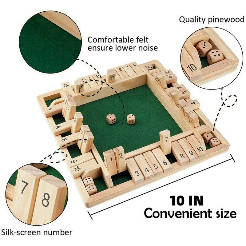 Deluxe Four Sided 10 Numbers Board Game Set Dice P... – Grandado