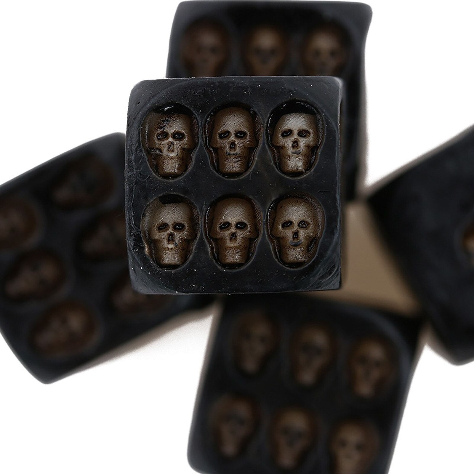 5PC Hand-Made Unique Game Balance Black Skull Dice... – Vicedeal