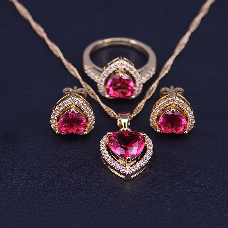 Pretty Style Gold Color Hear Square Jewelry For Wo... – Grandado