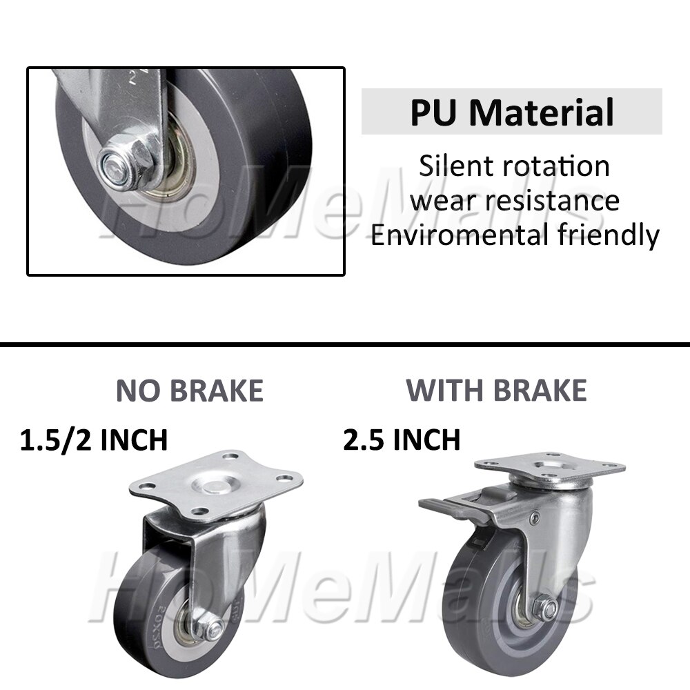 2pcs 1.5/2/2.5inch PU Universal Wheels 360 Degree ... – Grandado