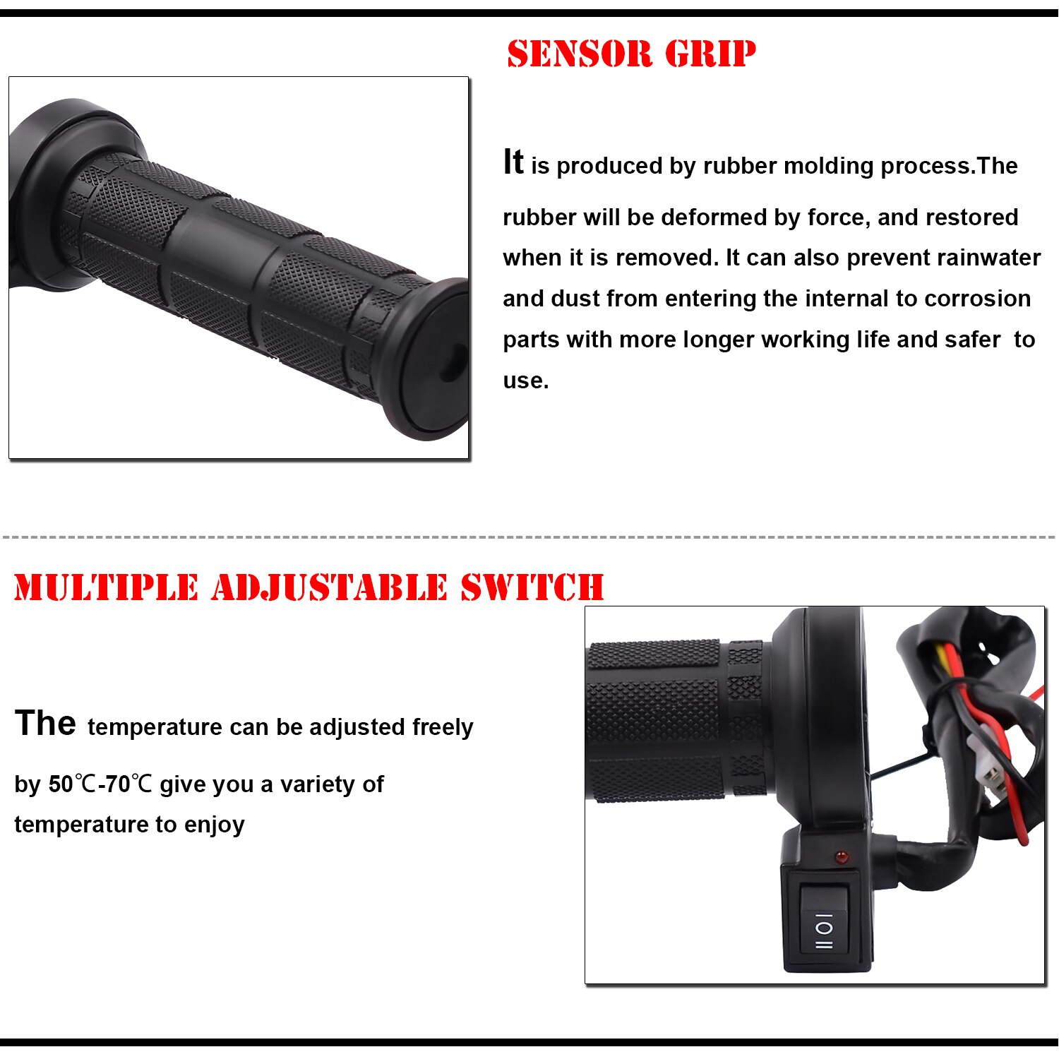 3 in1 Motorcycle Handlebar Electric Heated Grips H... – Vicedeal