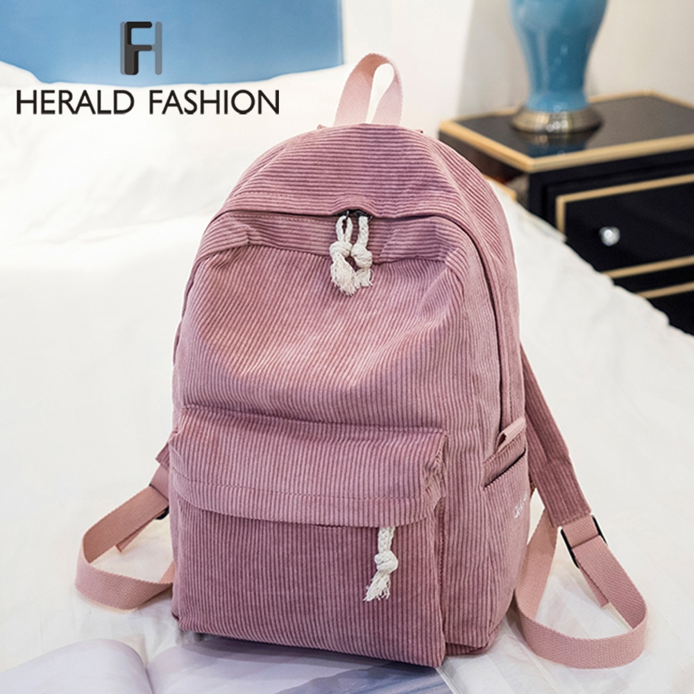Herold Preppy Stoff Rucksack Weiblichen Samt Colla... – Vicedeal