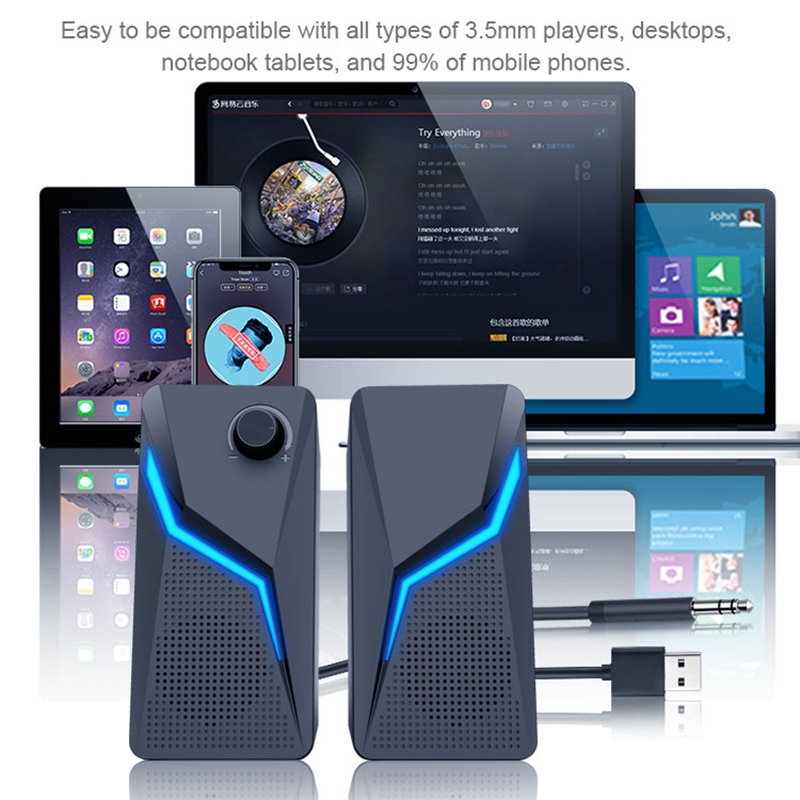 Desktop RGB Gaming Speaker Computer Subwoofer HiFi... – Grandado