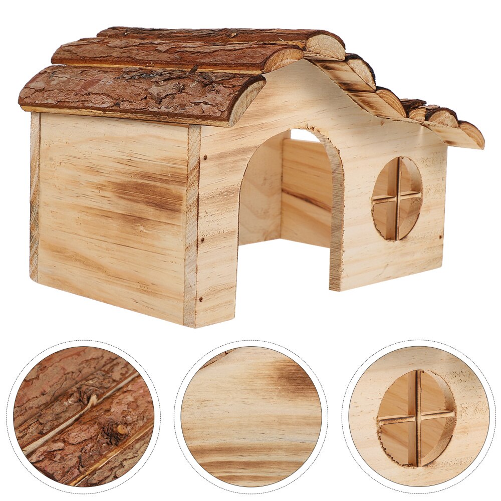 Small Animal Wood House for Hamster Gerbil Sugar G... – Grandado