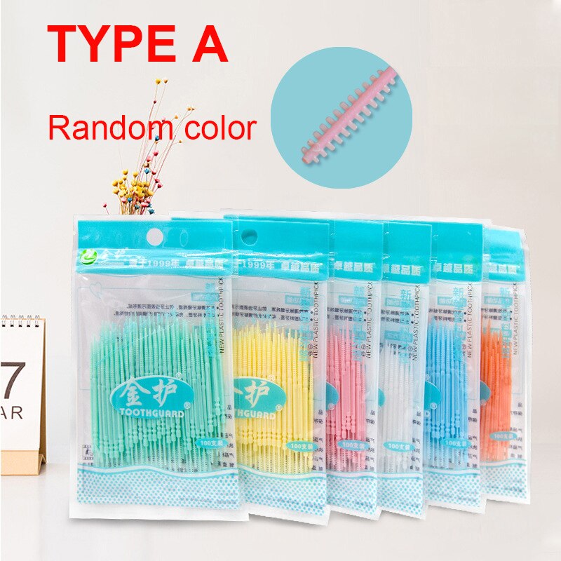 100PCS Tooth Picks Interdental Brushes Dental Flos... – Grandado