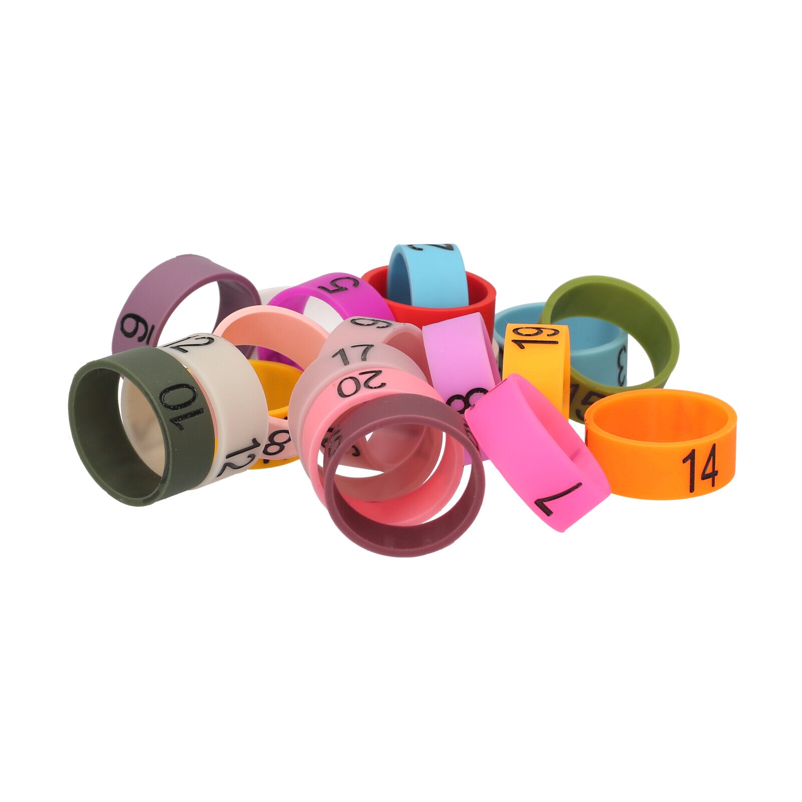 20 PCS Microphone Colored ID Rings Multicolor Soft Silicone Ring for ...