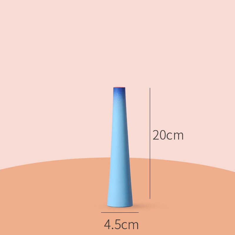 Blue Gradient Slender Vases For Flowers Handmade C... – Grandado