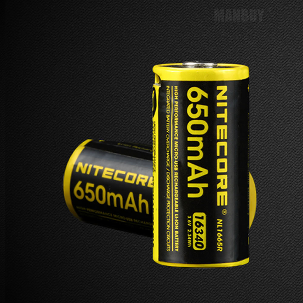 NITECORE NL1665R 650mAh 16340 CR123 Built-in USB C... – Grandado