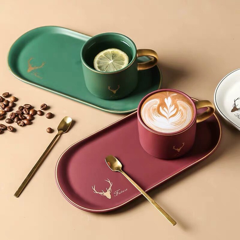 European Phnom Penh Ceramic Coffee Cup with Saucer... – Grandado