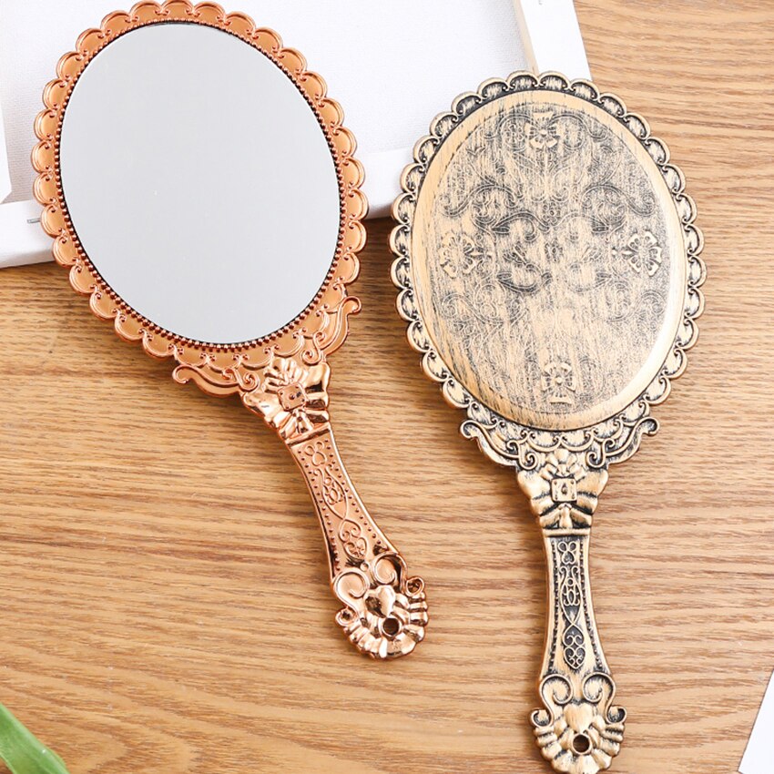 Oval Hand Mirror Vintage Handheld Mirror with Hand... – Vicedeal