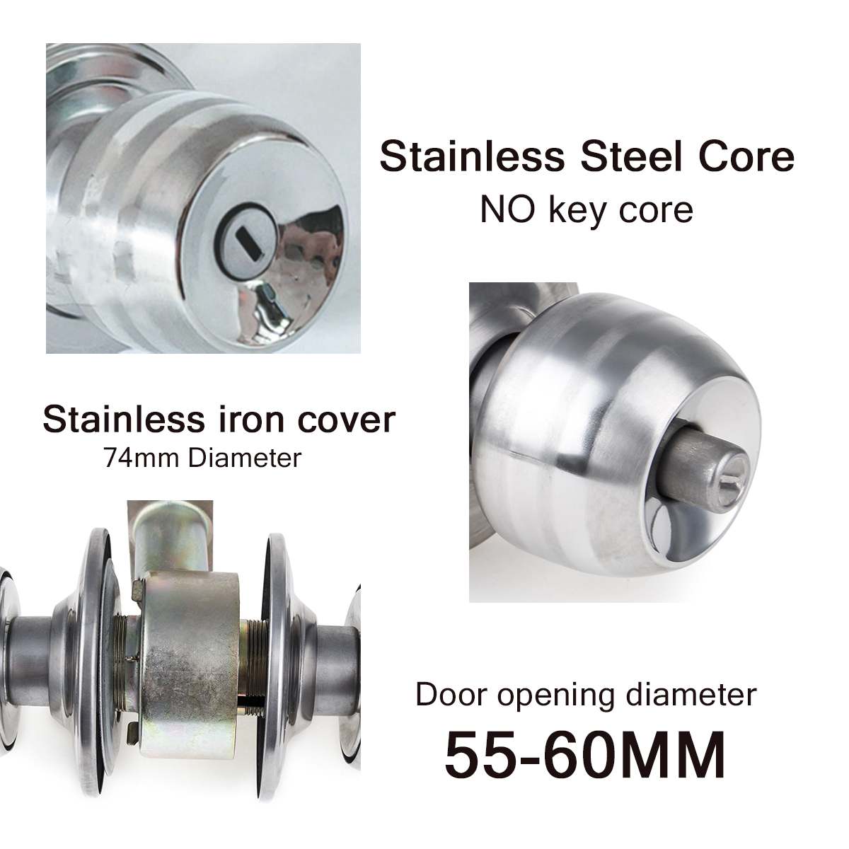 Stainless Steel Round Internal Door Lock Entrance ... – Grandado Stainless Steel Round Internal Door Lock Entrance ... – Grandado