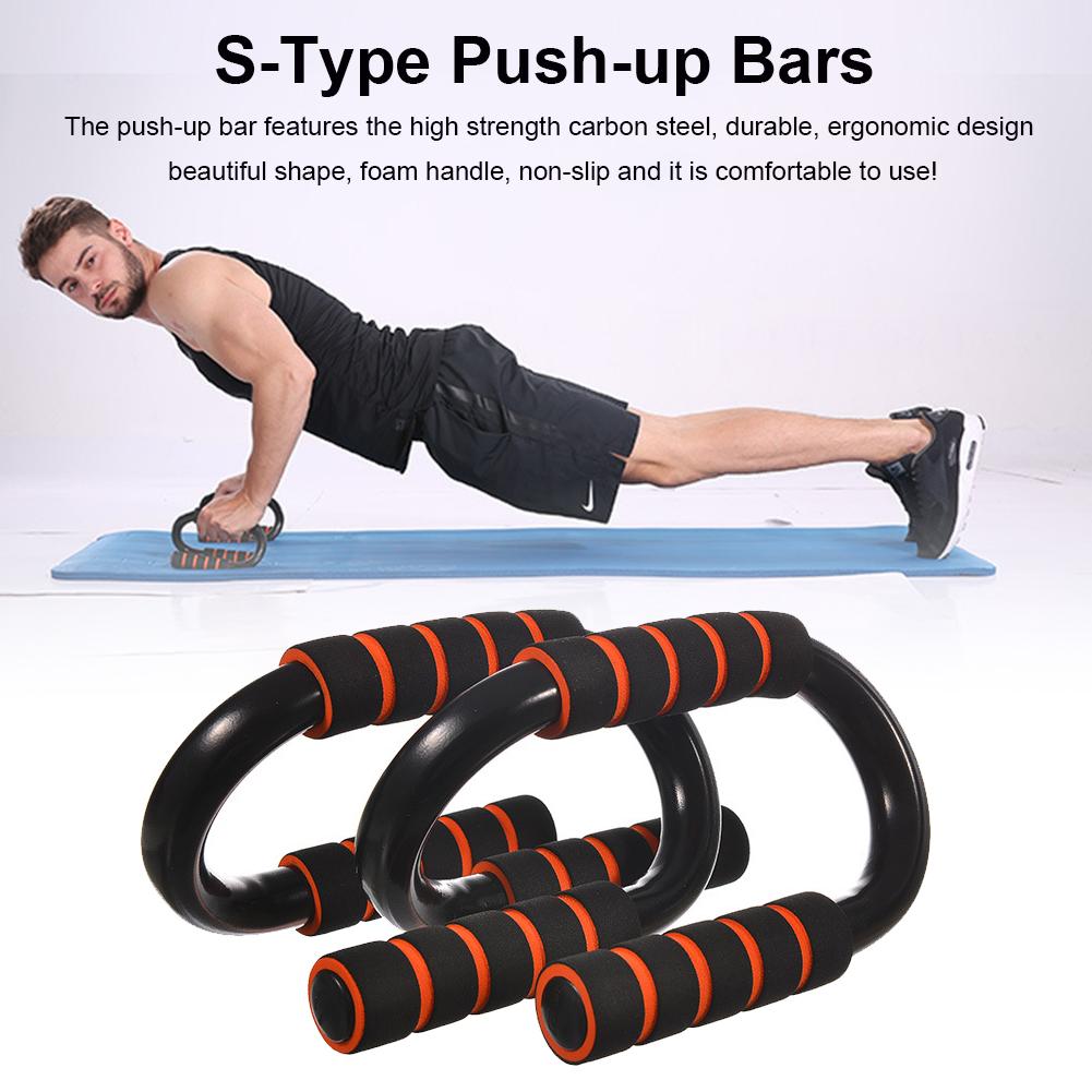 S-Vormige Push Up Bars Zwart Kleur Antislip Push-U... – Grandado
