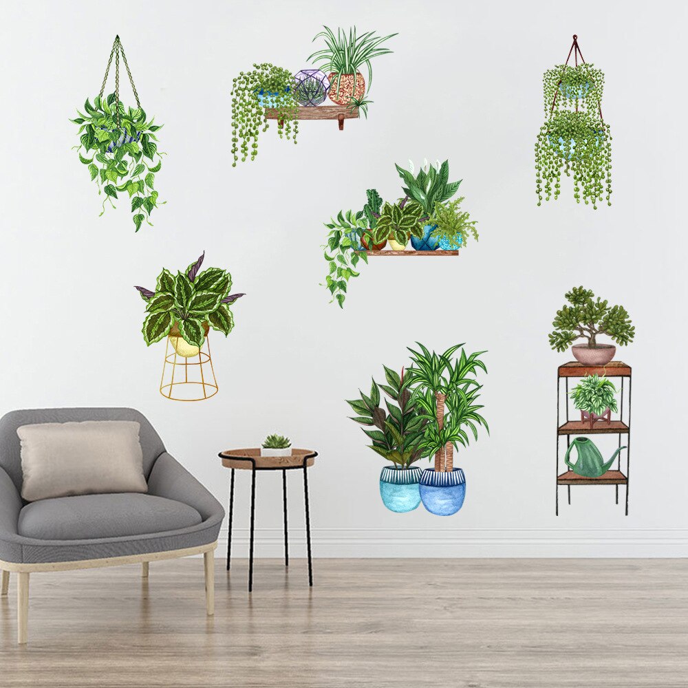 Garden Potted Plant Bonsai Flower Wall Stickers Fo... – Grandado