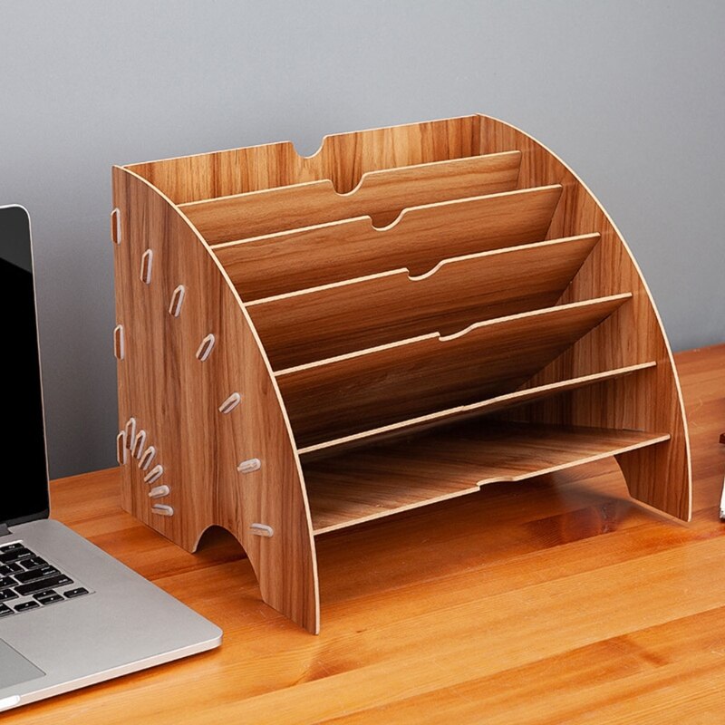 Fan-Shaped Wooden Desktop File Holder Desk Organiz... – Vicedeal