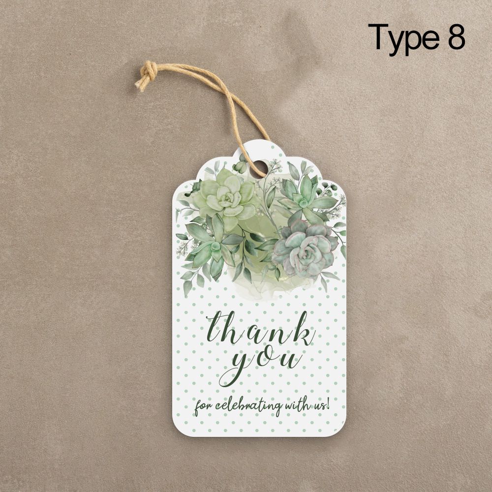 50 Stuks Aquarel Dank U Tags Met Touwen Eucalyptus... – Vicedeal