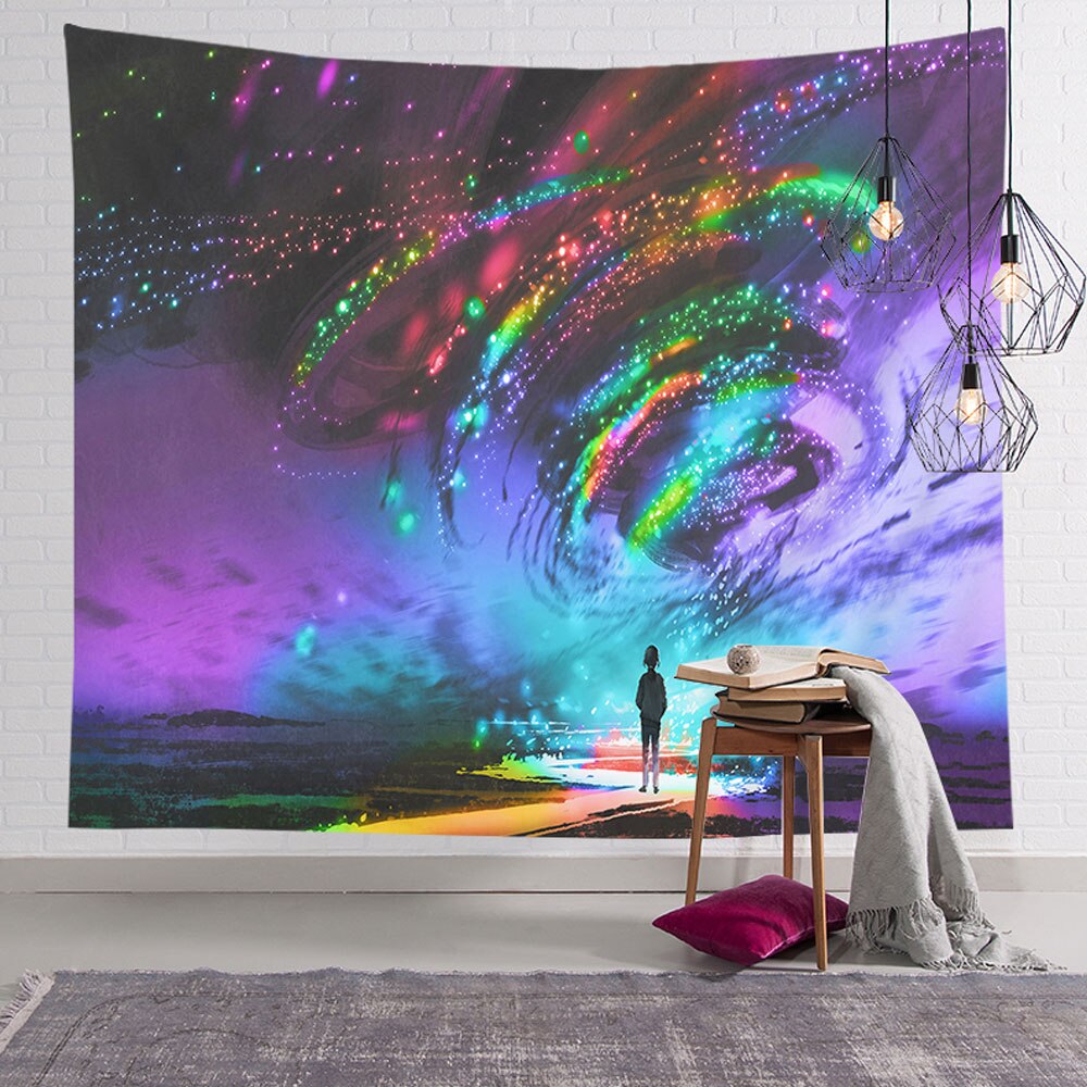 Watercolor Starry Landscape Tapestry Wall Hanging ... – Grandado