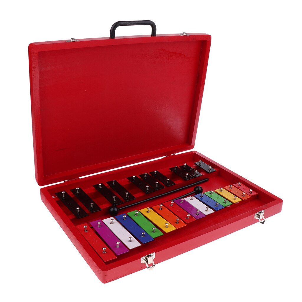 25 Tones Aluminum Xylophone with 2 Mallets in Wood... – Grandado